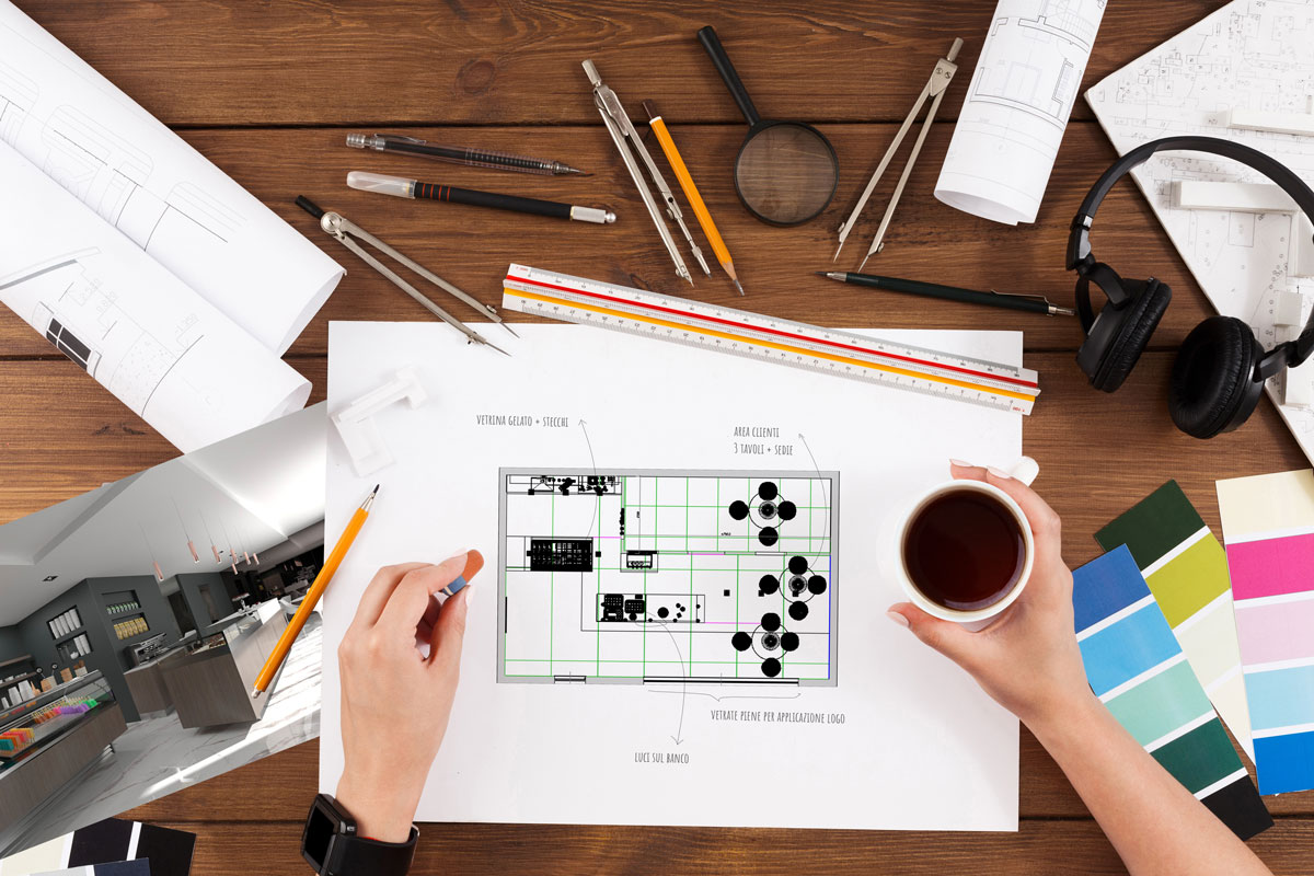 Interior design for commercial spaces planning with retail design